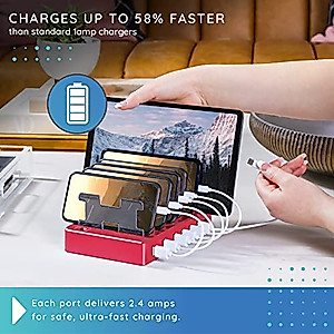 Hercules Tuff Charging Station with 6 Cables - Pink