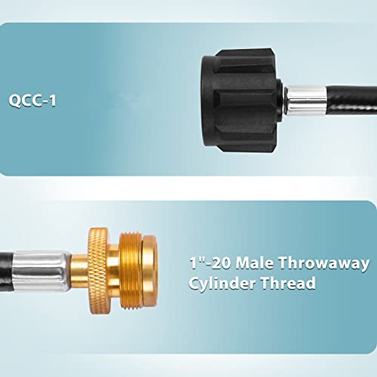 SHINESTAR 1lb to 20lb Propane Adapter Hose (6FT), Comes with A Propane Refill Adapter for 1lb. Tanks