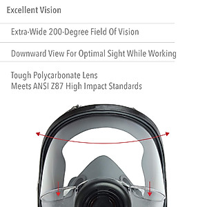 Honeywell North 5400 Series Niosh-Approved Full Facepiece Respirator, Small (54001S)