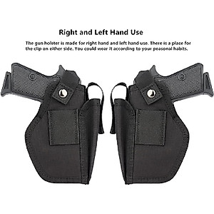 LUCYLANKER Universal Gun Holster,IWB OWB Gun Holster,Tactical Pistol Bags Waistband,The Waistband Pistols Holsters for Right and Left Hand, Draw Holster for Men/Women (with Mag Pouch)