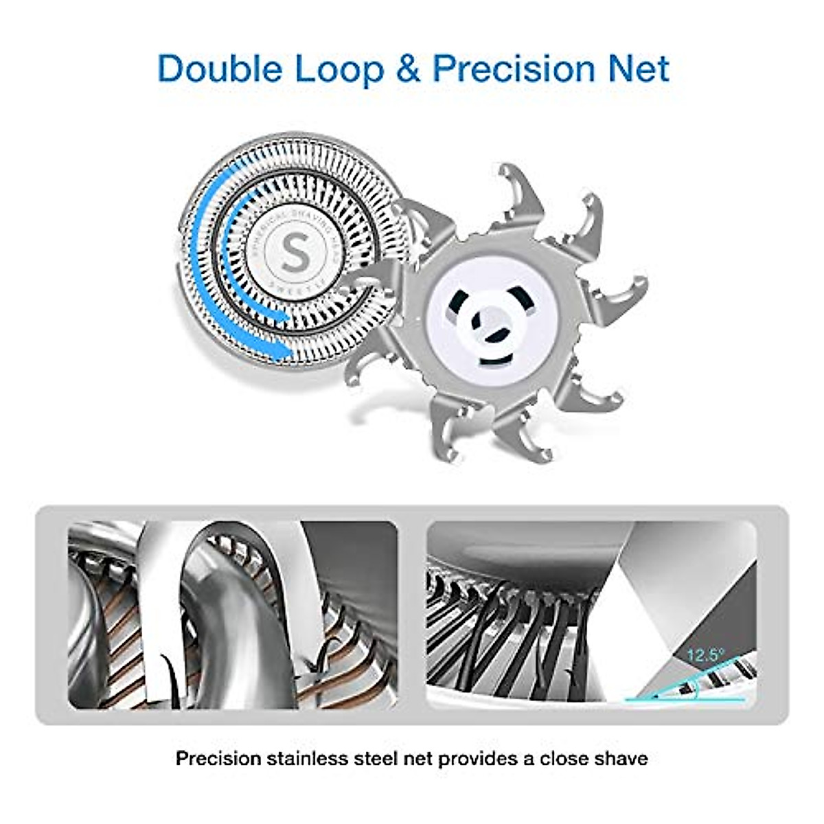 SweetLF Electric Shaver for Men Wet and Dry Waterproof Electric Razor Cordless 3D Rechargeable Rotary Shaver Razor for Men with Pop-up Trimmer, Black