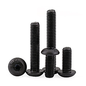 PENGFA Wshao store 50/40/20pcs M2 M2.5 M3 M4 M5 M6 M8 M10 12.9 High-Strength Bolts Round Head Hexagon Socket Screws Button Head Cap Screw 3-60mm (Dimensions : M2.5 x 12mm(50pcs))