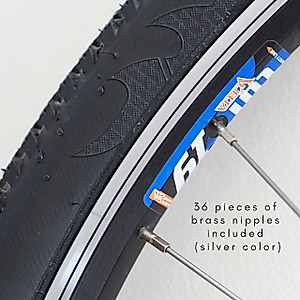 Vincita 36 Pieces 14G J Bend Bicycle Stainless Steel Spokes 254mm - 294mm with Brass Nipples for MTB Wheel Spokes, Ebike, Downhill, Trekking, City Bikes - Replacement/Repair Spokes (262 MM)…