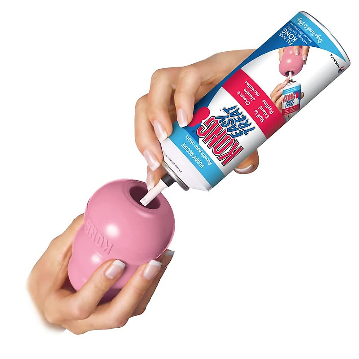 KONG - Puppy Toy Natural Teething Rubber - Fun to Chew, Chase and Fetch - Pink, for Small Puppies