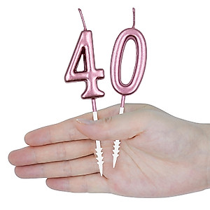 75th & 57th Birthday Candles, Rose Gold Number 75 57 Candle for Cake, Happy Birthday Cake Topper Decoration for Birthday Anniversary Celebration Party Supplies