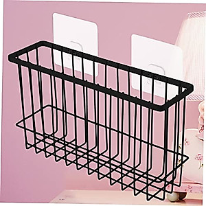 CORHAD Kitchen Storage Rack Counter Basket Shower Scrubby Door Plate Bathroom Organizer Faucet Adhesive Lids Kitchen Storage Shelf Rack Pickle Crock Stackable Hooks Wall Cabinet Black