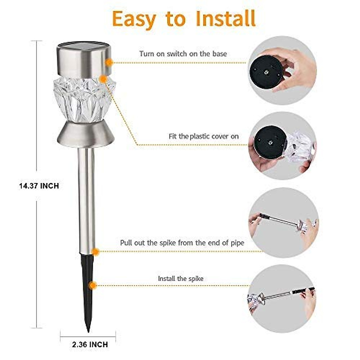 SUNNYPARK Solar Pathway Lights Outdoor, 6 Pack Solar Garden Lights, Color Changing LED Landscape Stake Outdoor Solar Lights for Walkway, Pathway