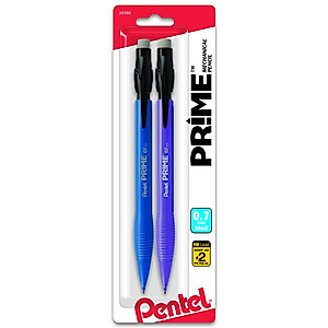 Pentel Prime Mechanical Pencil 0.7Mm Assorted Barrel Colors, Pack of 2 (AX7BP2)