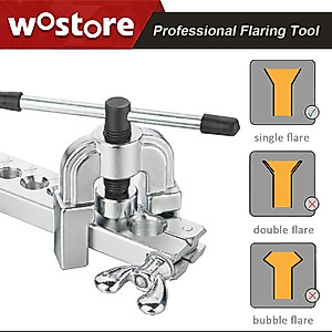 Wostore Flaring Tool Set Tubing Pipe 7 Dies of 3/16-5/8 Inch kit in HVAC for plumbing Copper