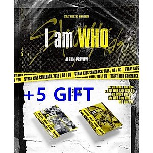 Stray Kids I am WHO [I AM + WHO ver. Set] 2 CDs+On Pack Poster+1 Official Group Folded Poster+2 BIRDO KPOP Mask+2 Extra Photocards