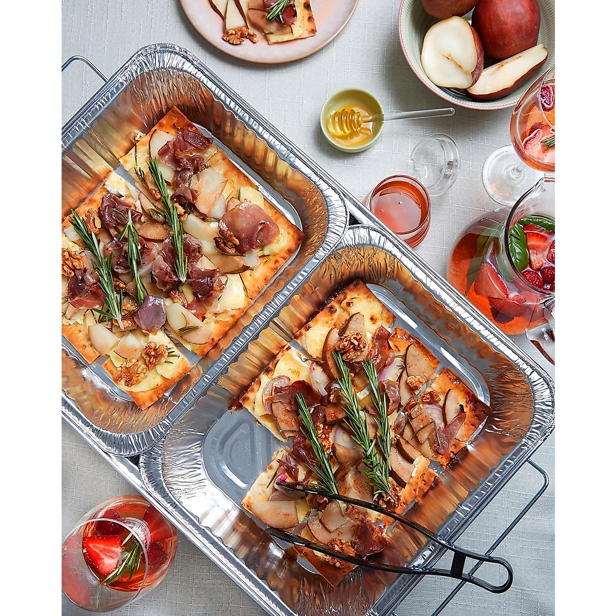 Sterno Disposable Chafing Dish Buffet, Set of 3 Full-Size Chafing Dishes for Buffet, 6 Sterno Fuel Cans (2.25hr), 6 Food Pans, 3 Water Trays, and Serving Utensils for Parties & Catering