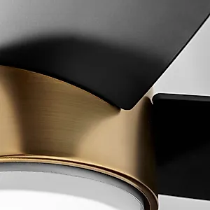 Oxygen 3-102-40 Oslo Hugger Close To Ceiling Fan Flush Mount 52 inch - Aged Brass - UL Damp Location Rated, Wall Control Included, LED Light Kit and Remote are Optional Accessories