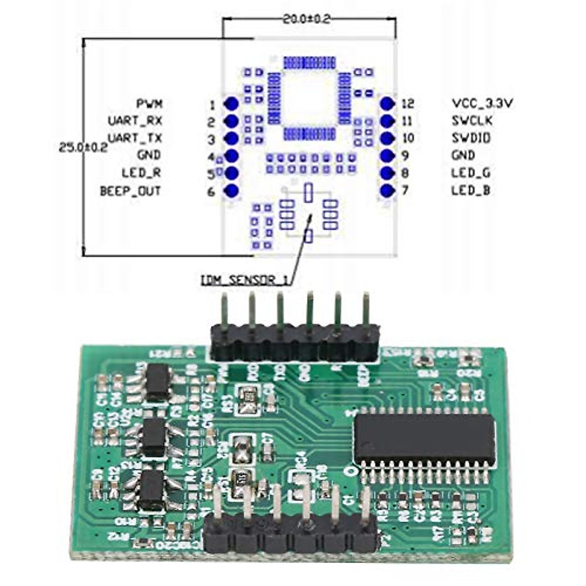 Air Quality Sensor, MMD3005 High Sensitivity Odor Gas Sensor Detection Module, for Ammonia Gas, Hydrogen Sulfide and Content