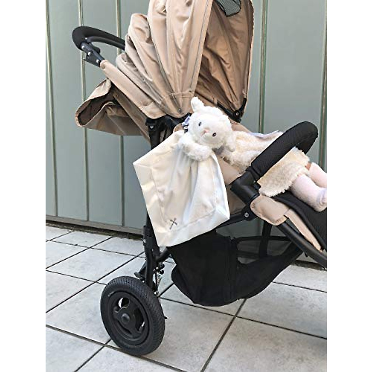 Baby Aspen Bedtime Blessings Lamb Lovie for Babies Security Blanket, Rattle, Newborn Baby Toy, White, 1 Count (Pack of 1)