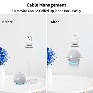 HomeMount Dot 4th Gen Wall Mount, Sturdy Clear Acrylic Wall Shelf Holder, Space Saving Solution Bracket for Dot 3 Dot 4 2Pack