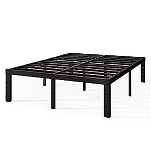 FSCHOS King-Bed-Frame, 14 Inch Metal Platform King Size Bed Frame No Box Spring Needed, Heavy Duty Bed Frame King Easy Assembly, Noise Free, Black