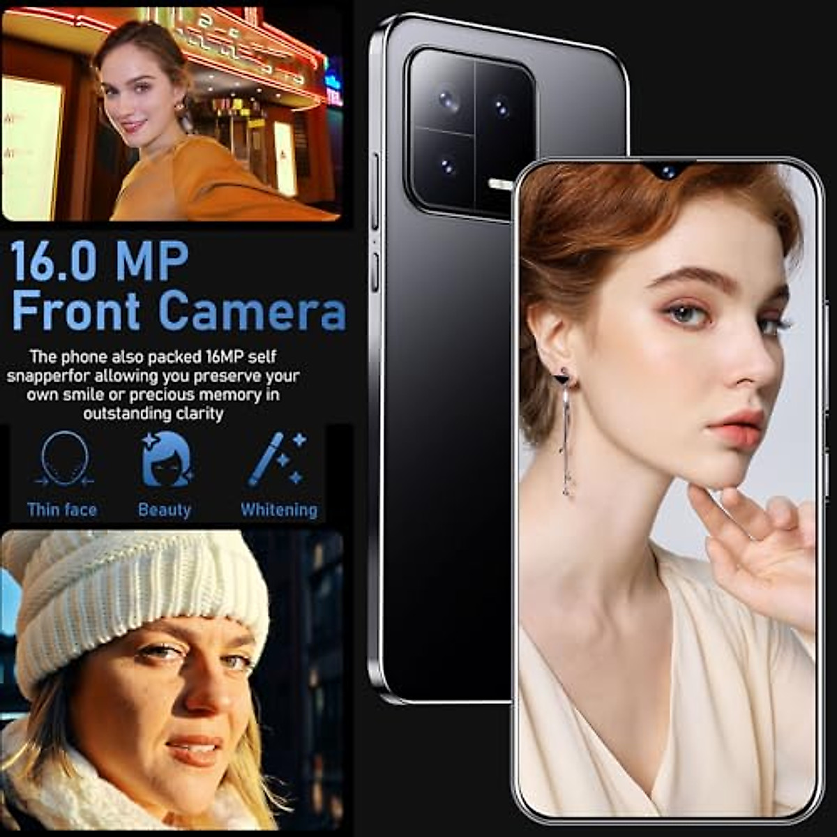 Unlocked 4G Cell Phone 6.54 Inch Screen,12, 8GB RAM 256GB ROM, 32MP 16MP Camera, GPS Navigation,Screen, Facial Unlocking (US Plug)