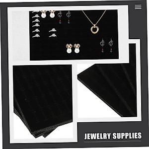 SEWACC 12 Pcs Jewelry Box Things for Traveling Earring Display Holder Traveling Jewelry Case Fish Bowls for Goldfish Travel Jewelry Case Black Trays Hair Accessories Mat Sponge