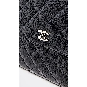 CHANEL Women's Pre-Loved Jumbo Kelly Flap, Caviar, Black, One Size