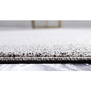 Unique Loom Del Mar Collection Area Rug - Abigail (9' x 12' Rectangle, Light Gray/ Black)