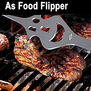 BBQ Grill Accessories for Gas Grill Charcoal Grill, 6 in 1 Grill Tools for Outdoor Barbecue Grill, 14 Inch Grill Utensils, Unique Gill Fork, Dad Gifts, Gifts for Men, Dad, Husband