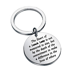 LQRI Lunch Lady Gift School Lunch Lady Appreciation Gift The Heart of a Lunch Lady is Not Measured in Size Thank You Gift for Lunch Lady Cooker Cafeteria Worker (sliver)