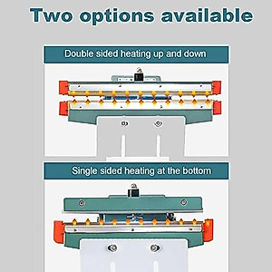 KJLYLPP Electromagnet Heavy Duty Impulse Foot Sealer,Foot Pedal Activator,Adjustable Work Table,Equipped with Large Storage Rack, 350-800mm Seal Length (Dualheating 650mm)