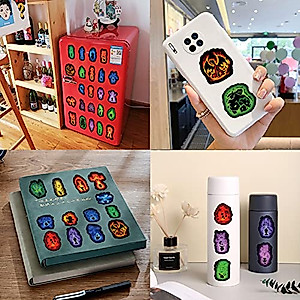 sxdaizjsym 52 Pieces Neon Anime Stickers| Gift for Kids Teen Birthday Party| Cool Cartoon Stickers| Cute Stickers Pack|Waterproof Stickers for Water Bottles,Laptop,Phone,Skateboard,Bicycle