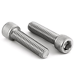 3/8-16 x 1-1/4" Socket Head Cap Screws Bolts, Stainless Steel 18-8 (304), Bright Finish, Fully Threaded, Allen Socket Drive, 10 PCS