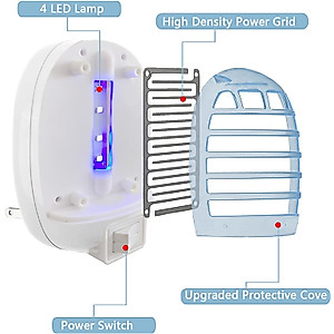 Indoor Bug Zappers, Electronic Insect Killer Fly Insect Trap Plug-in Mosquitoes Killer Mosquito Zapper with Blue Lights for Living Room,Kitchen,Bedroom,Baby Room,Office (4packs)