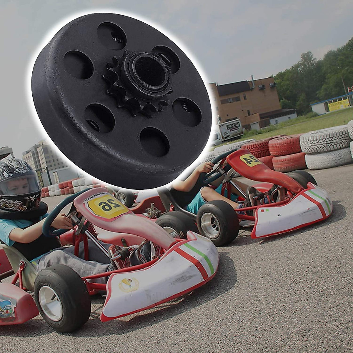 Go Kart Clutch 3/4" Bore 10T with #40 41 420 Chain for Go Kart Minibike Yerf-Dog karts with Tecumseh