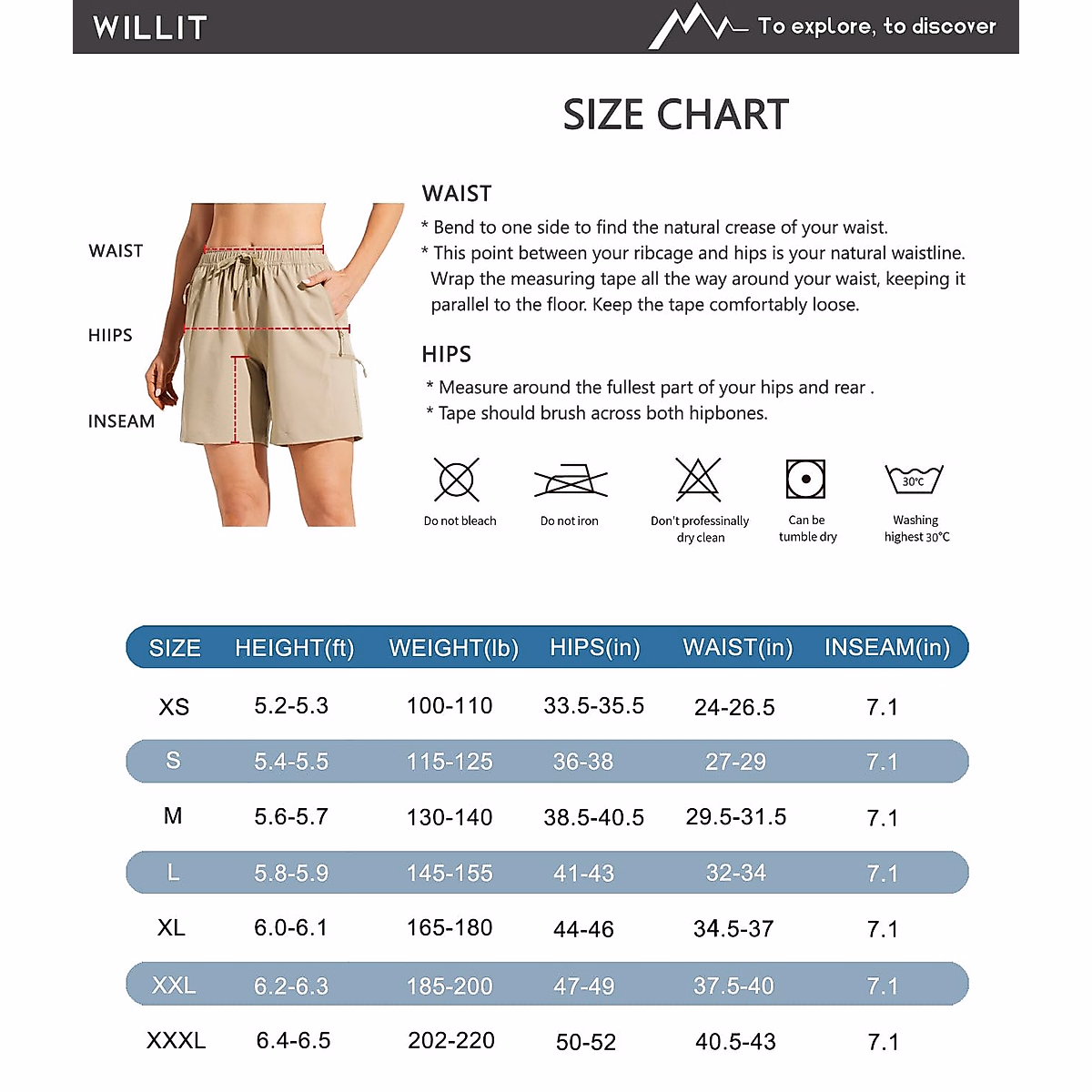 Willit Women's Shorts Hiking Cargo Shorts Quick Dry Golf Active Athletic Shorts 7" Lightweight Summer Shorts with Pockets Ocean Blue L