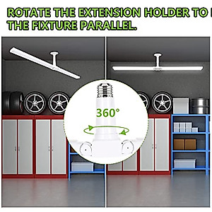 4 Pack 4FT LED Shop Light, Deformable LED Shop Light, E26 Base Easy Installstion Shop Lights Fixture, 6000LM, 50W [250W Equivalent], 5000K Daylight Shop Lights for Garages, Workshops, Basements, ETL