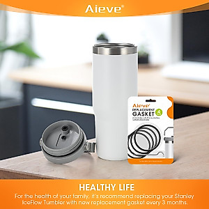 AIEVE 4 Pack Silicone Lid Seal Replacement Gasket Compatible with Stanley IceFlow Tumbler Cup 20oz & 30oz