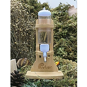 Rubor Hamster Water Bottle with Stand Small Animal Water Bottle Holder with 125ml Hanging Water Auto Dispenser for Syrian Rabbit Dwarf Gerbils Mice Rats Degus Small Pet Rodents (Bule)