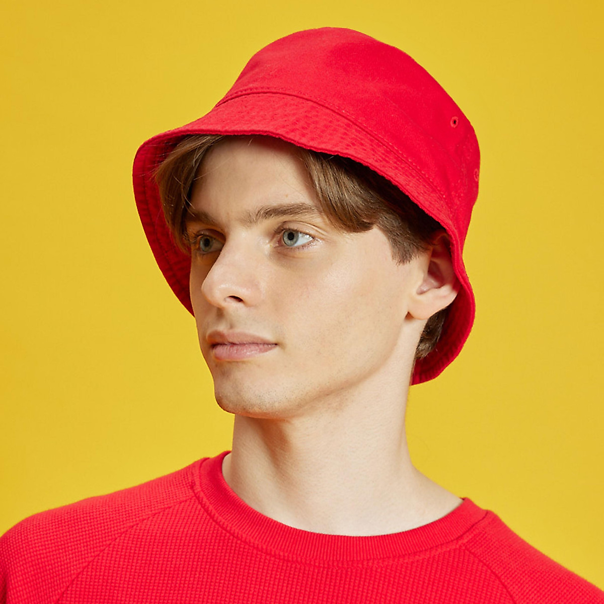 The Hat Depot 100% Cotton Long Brim & Deeper Packable Summer Travel Fashion Bucket Hat (L/XL, White)