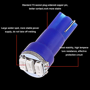 cciyu T5 Blue Instrument Dashboard Gauge Cluster Light 3-3014 SMD LED Wedge Lamp Bulbs Light T5 74 37 286 18 12v Instrument Light