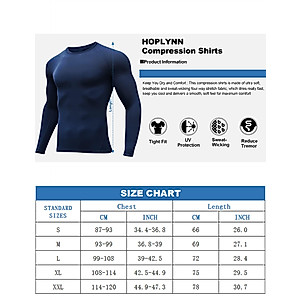 HOPLYNN 5 Pack Workout Compression Shirts Men Long/Short Sleeve Rash Guard Athletic Undershirt Gear T Shirt for Sports 2 Black 2 White 1 Blue S