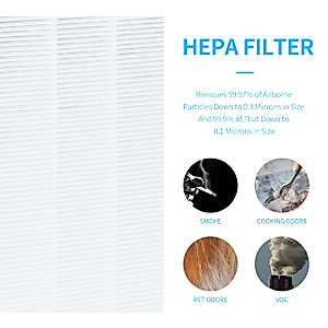 FCFMY Replacement Filter For HSP003 Dual Filtration HEPA Air Cleaner Purifier,2-in-1 Filter Includes H13 True HEPA & Activated Carbon Filter,Pack-of-2