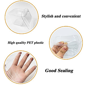 Qyyiguf 50 Pcs 12Oz Plastic Dessert Cups with Lids and Spoons,Square Parfait Cups,Disposable Cake Container for Cupcake,Pudding,Snacks,Fruits,Mousse,Ice Cream