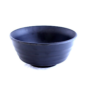 Lucky Star Melamine Round Bowls Set Ramen Vietnam Pho Noodles Soup Bowls, 6-3/4“ dia. X 3-1/4” H, Capacity: 32 oz, Black (16)