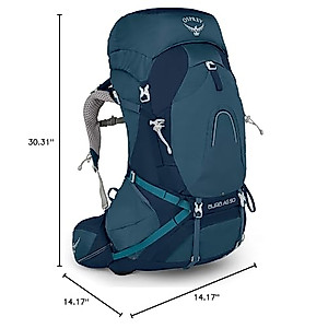 Osprey Aura AG 50 Women's Backpacking Backpack , Challenger Blue, Small