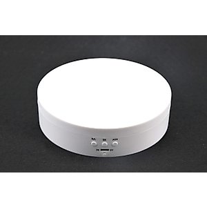 AIGICO Motorized Rotating Stand, 5.4Inch Max Loading 6.6Lb Battery USB Use Display Turntable for Jewelry Cake 3D Curing Resin Prints Spinner Shelf(White with Mirror Sticker)