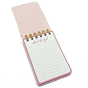 Graphique Vintage Roses Petite Journal - Pocket Journal with 200 Custom Interior Pages, Pink Floral Cover with Embellished Gold Foil "Notes" Message and Spiral Bound Top, 3.5" x 5.5"