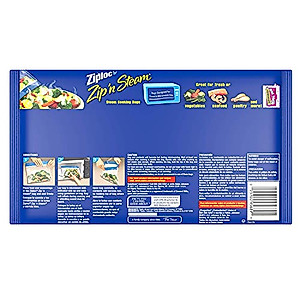 Ziploc Zip'N Steam Medium Cooking Bags, 10 CT (Pack - 3)