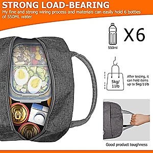 AURUZA Lunch Bag,Insulated Lunch Bag,Waterproof and Reusable,Men Lunch Tote with Interior Pockets,Waterproof Thermal Lunch Cooler for Picnic/office/school