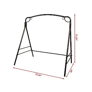 Ochine Swing Frame Outdoor Porch Swing Stand Metal Porch Swing Stand with Antique Bronze Finish Heavy Duty Steel Swing Frame with Extra Side Bars Powder Coated Hanging Swing Frame Set (Ship from USA)