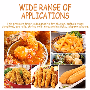 Banfluxion 110V CNC High Pressure Fried Chicken Stove 45L Commercial Deep Fryer Stainless Steel Fried Duck Chicken Stove with Liquefied Petroleum Gas and Triple Safety Valve Protection