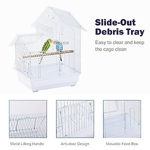 Capuca Small Bird Travel Cage - The Lightweight Small Birds Starter Kit with Birdcages and Accessories Great for Parakeets Lovebirds Parrotlets Finches Canaries