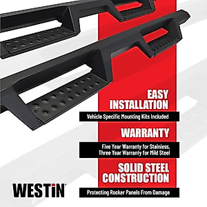 Westin 56-13295 HDX Drop Nerf Step Bars fits 2007-2018 Wrangler JK Unlimited 4dr Textured Black 1 Pair